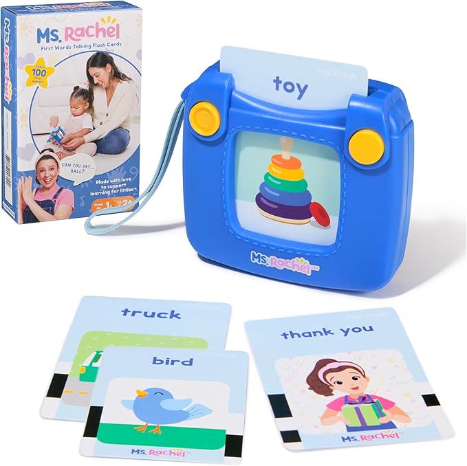 Ms. Rachel Official First Words Talking Flash Cards with Electronic Re ...